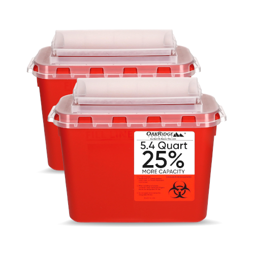 Oakridge Products Transparent Sharps Container for Home Use and Profes